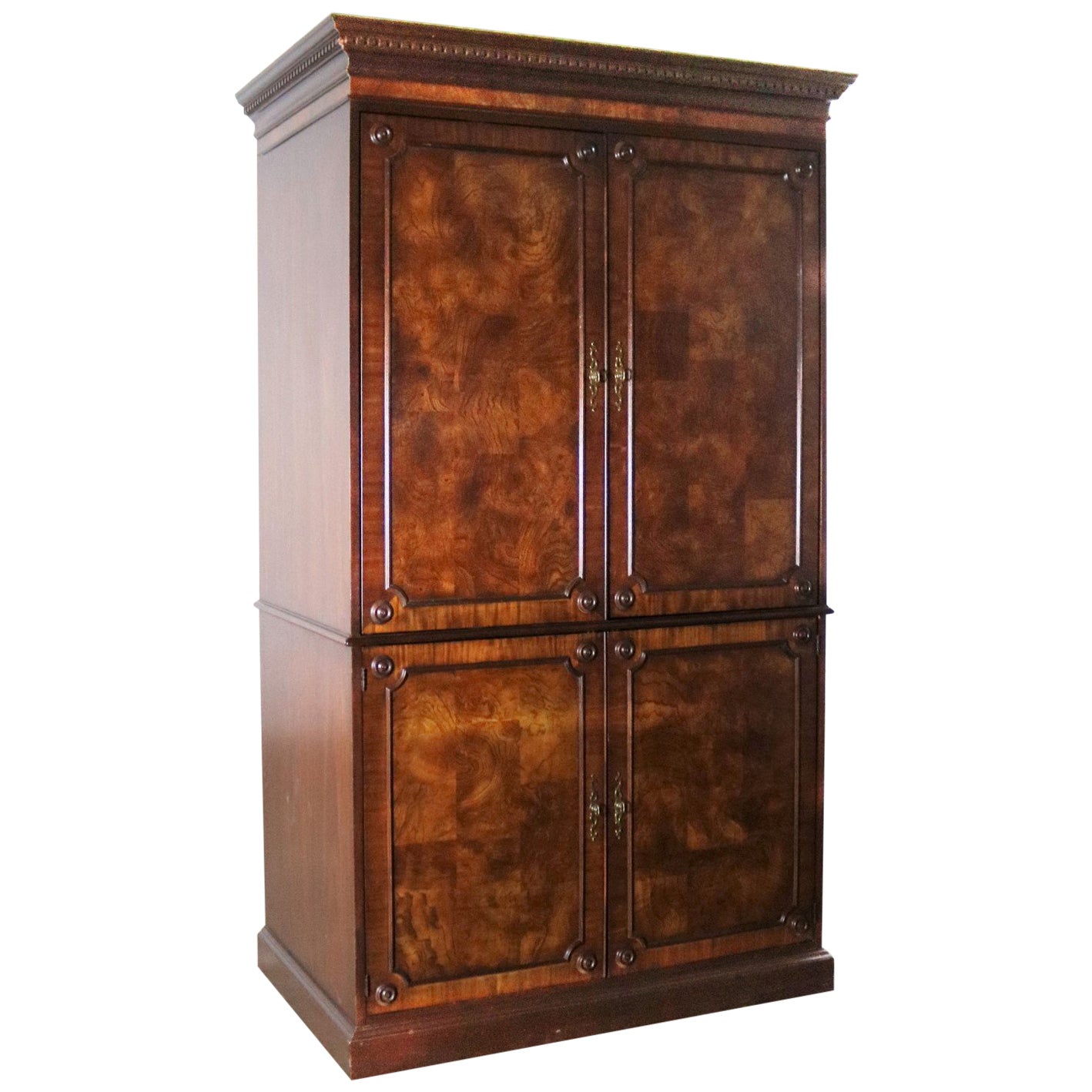Maitland-Smith Tooled Leather Wrapped Armoire Cabinet at 1stDibs
