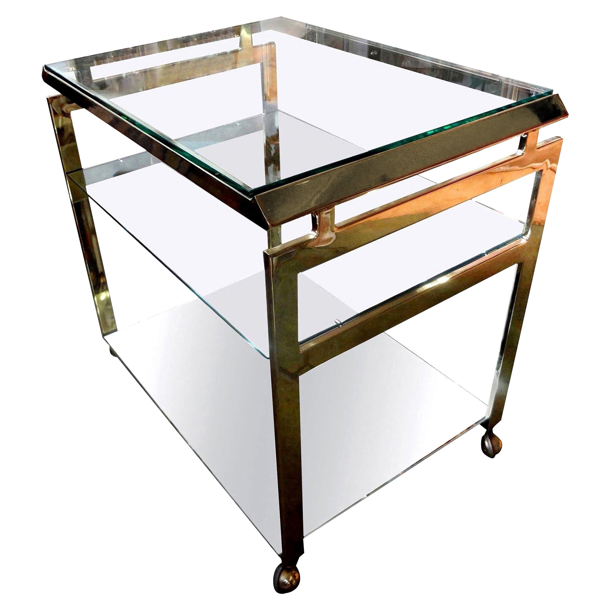 Mid-Century Modern Folding Tea Cart in Chrome and Molded Plywood at ...