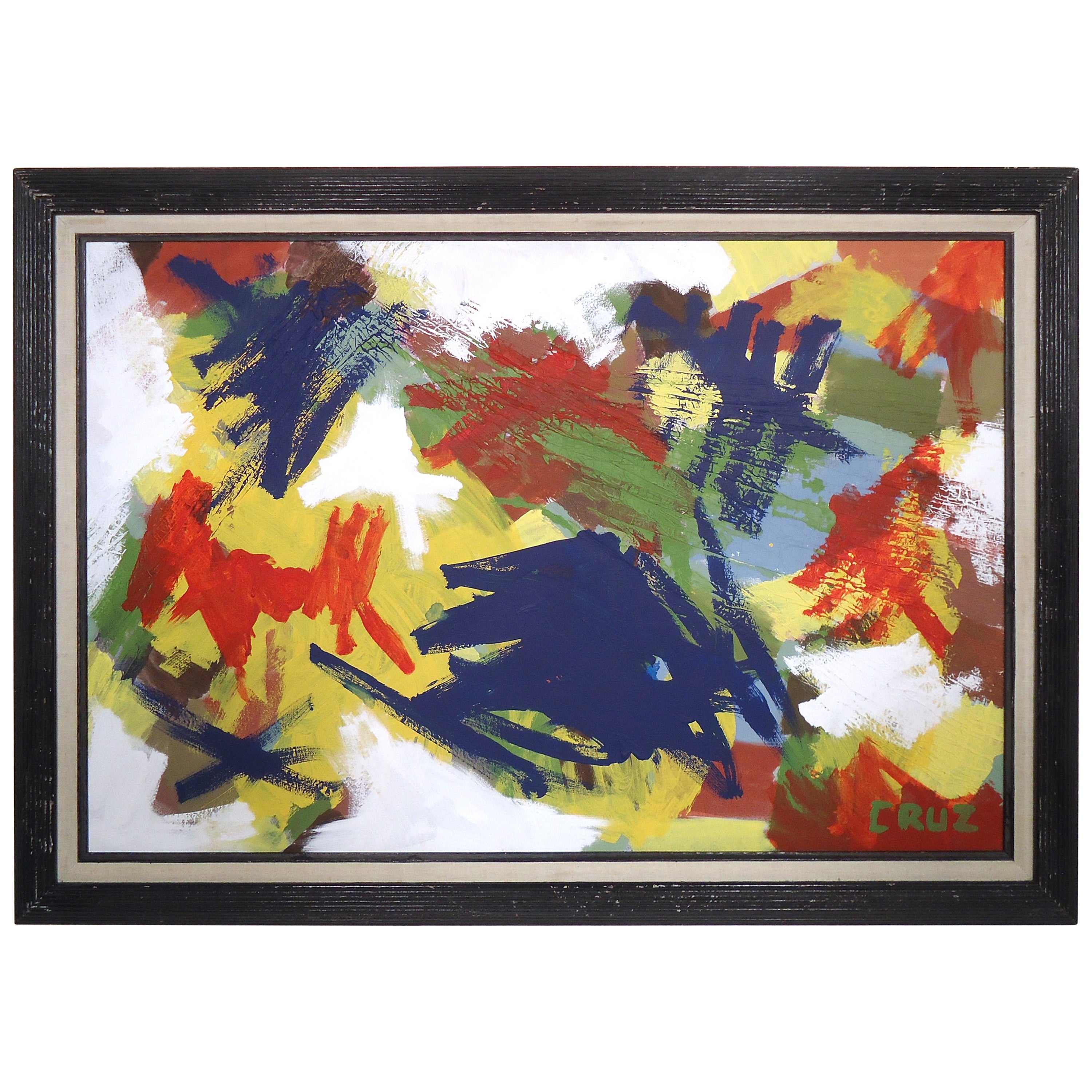 Semi-Abstract Mid-Century Modern Painting by Ray Trail at 1stDibs