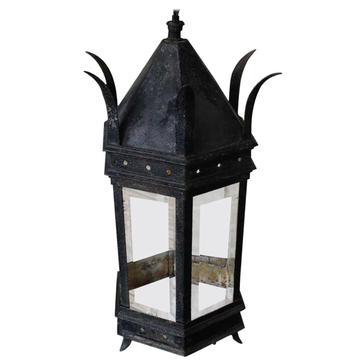 French Iron and Glass Lantern For Sale at 1stDibs