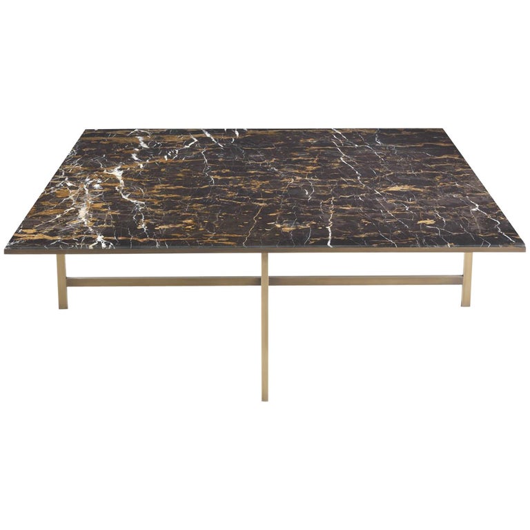 Solaris Small Kinetic Center Table in Marble and 18-Carat Gold-Plated ...