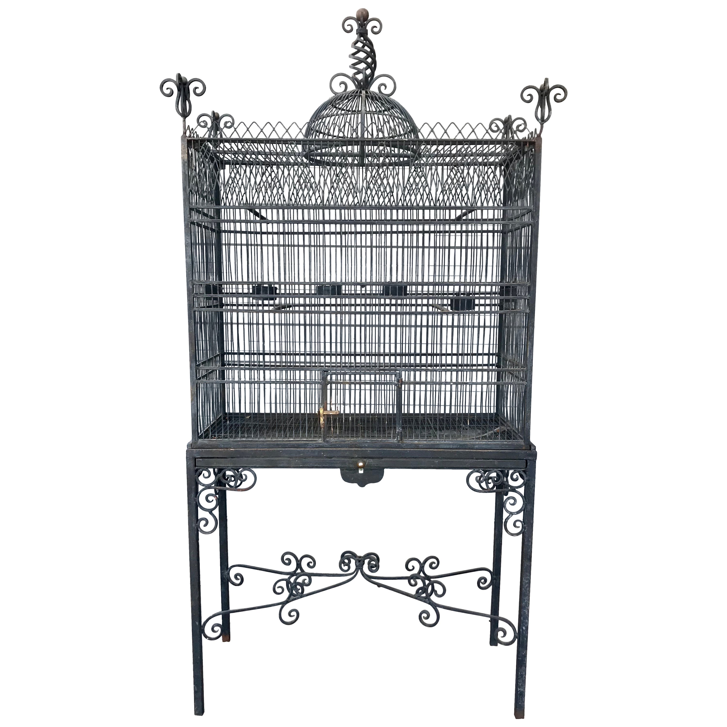 Victorian Style Bird Cage on a Stand at 1stDibs