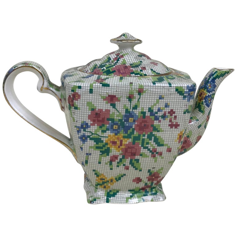 1930s Royal Winton Teapot Queen Anne Needlepoint Pattern Made in ...