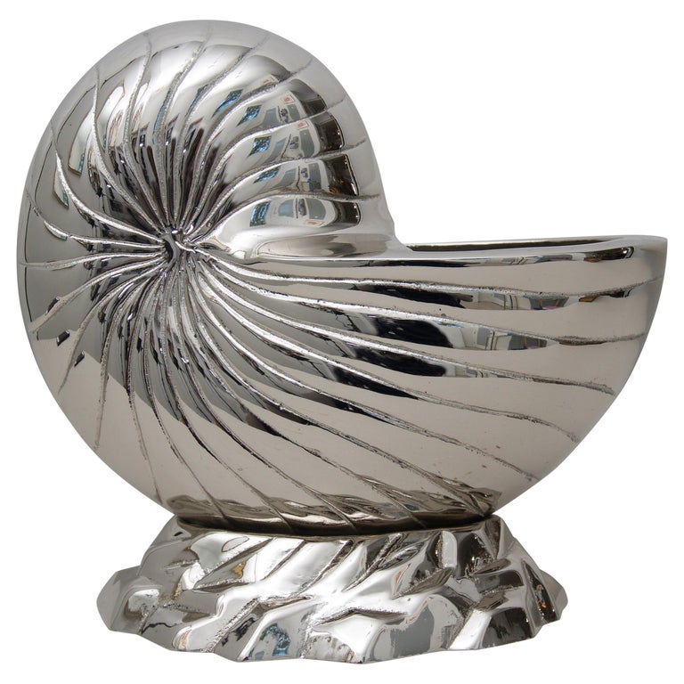 Nickle-Plated Nautilus Shell Cachepot at 1stDibs