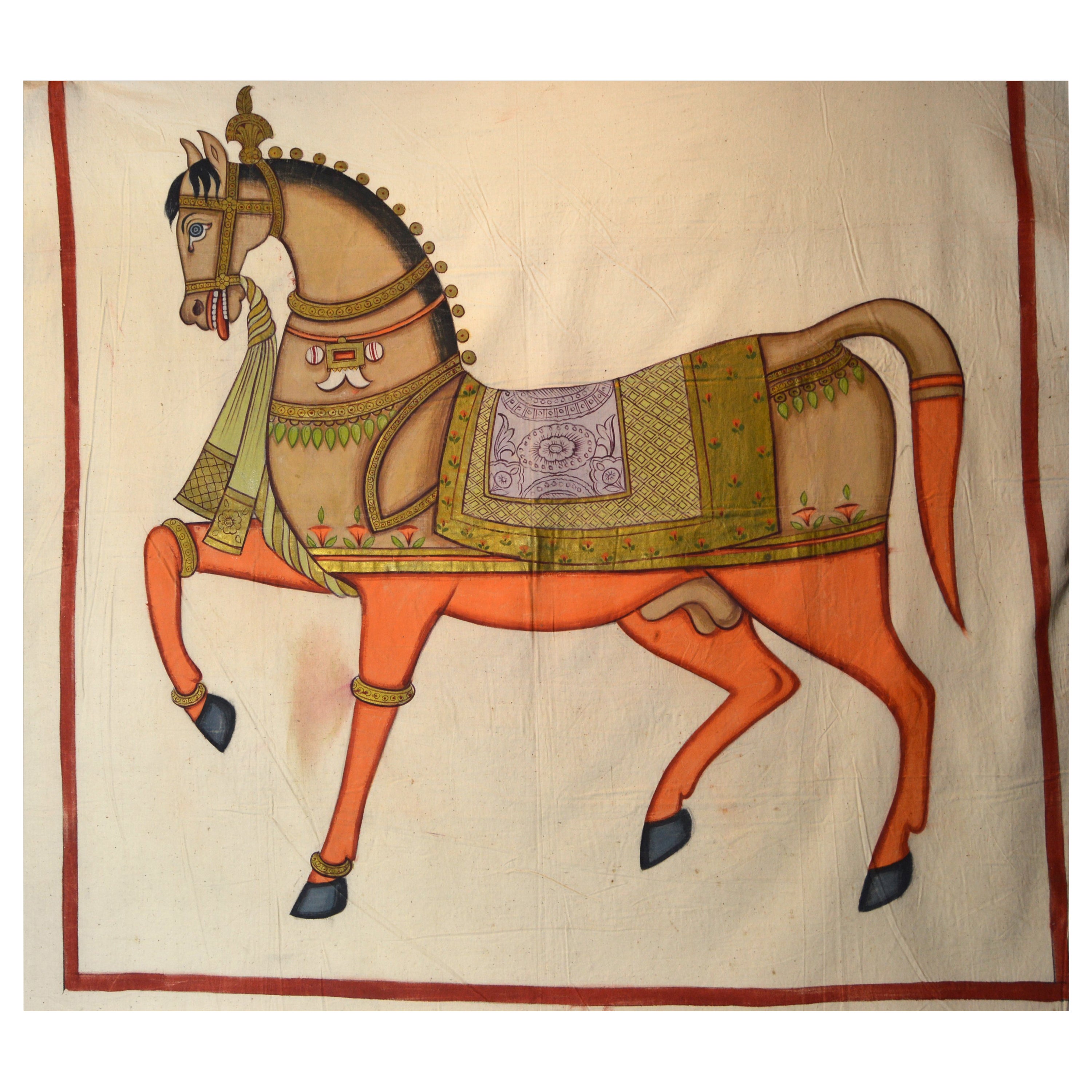 Mughal Style Painting on Silk For Sale at 1stDibs