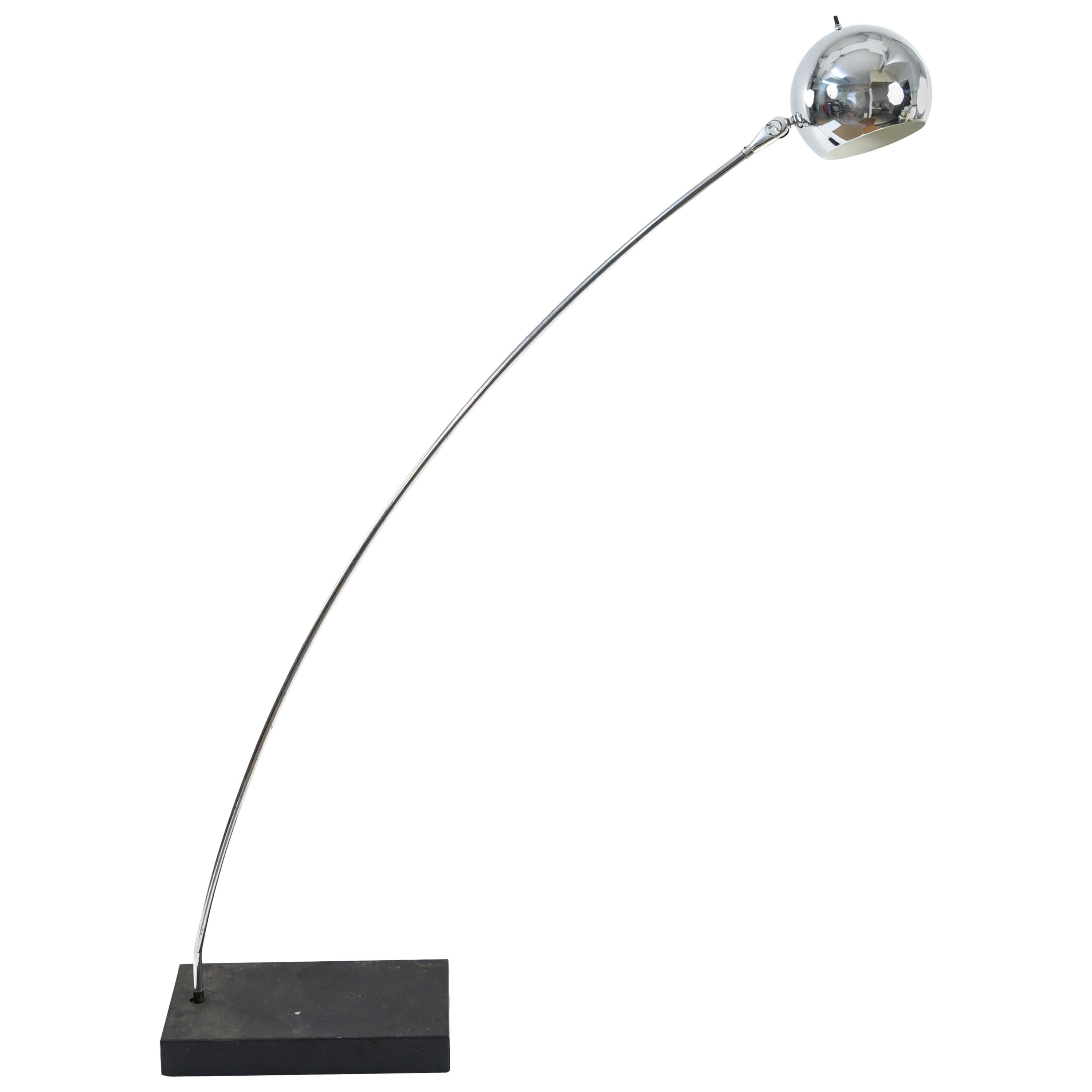 Sonneman Style Chrome Eye Ball Arc Lamp For Sale at 1stDibs