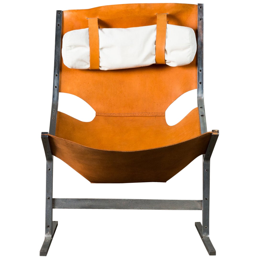 Leather Sling Lounge Chairs at 1stDibs
