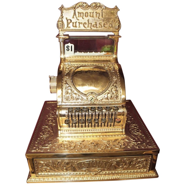 Antique Brass Cash Register by National Cash Register Company, 1910 ...