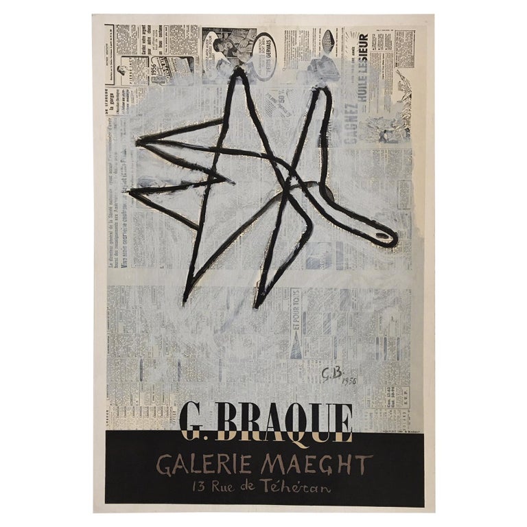 Original Vintage Exhibition Poster Chagall At Galerie Maeght Le Fond