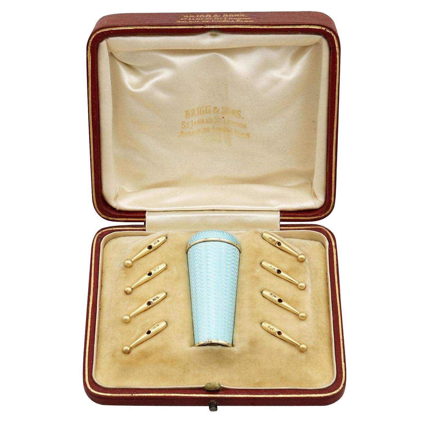 1890s, Antique Yellow Gold and Enamel Parasol Handle and Rib Tips For ...