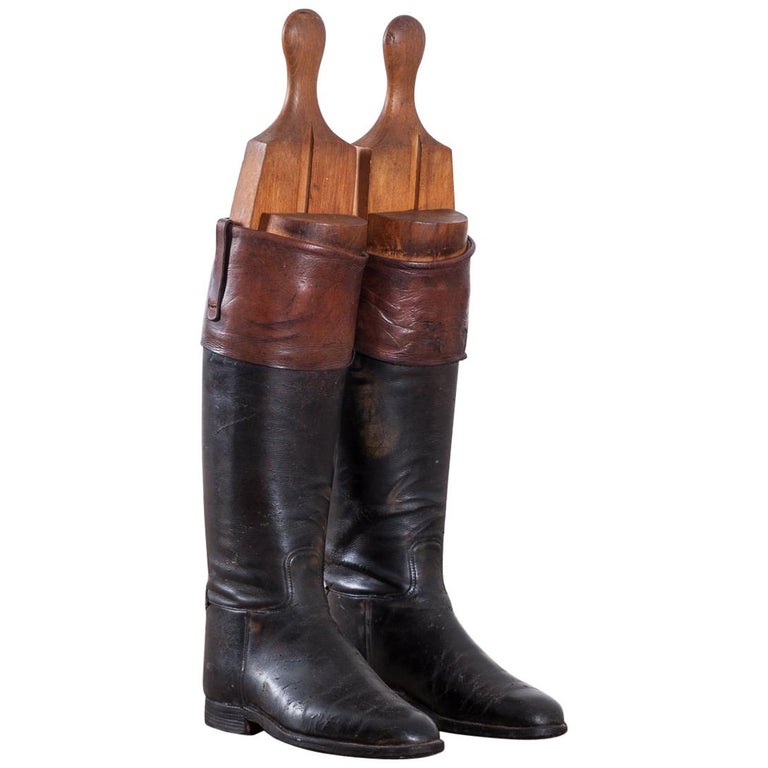 Edwardian English Equestrian Riding Boots with Original Wooden Trees at ...