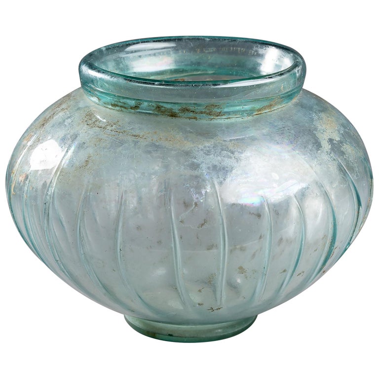 Ancient Roman Heavy Glass Bottle 250 Ad At 1stdibs