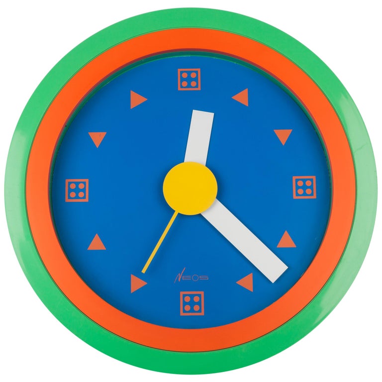 Oversized Wall Clock in Memphis Style by Morphos at 1stdibs