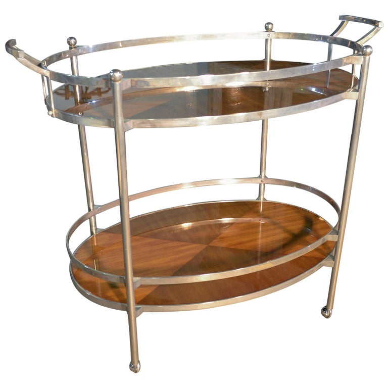 Contemporary Hardwood Tea Cart For Sale at 1stdibs