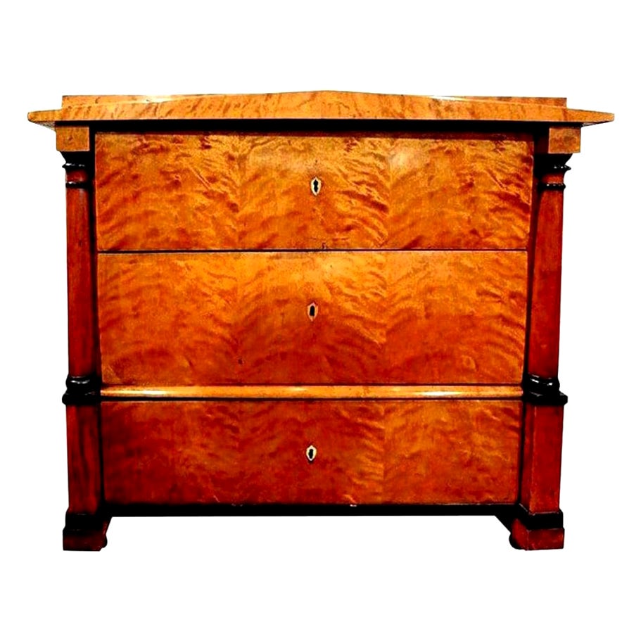 Swedish Biedermeier Period Flame Birch Chest of Drawers at 1stDibs