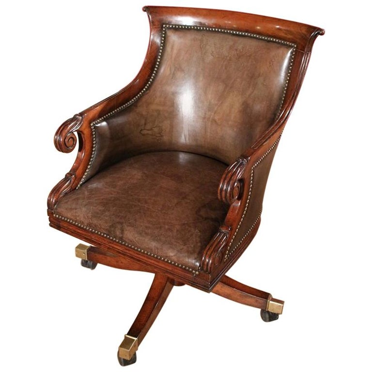 Office Chair Antique Early Days Armchair Office Armchair Leather ...