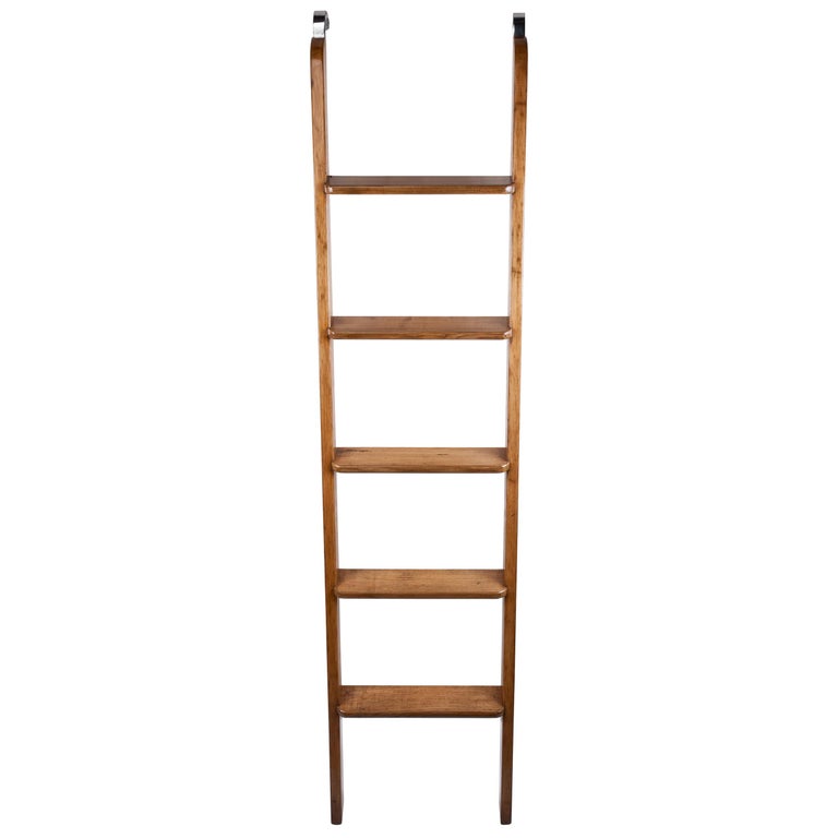 Ship's Nautical Teak and Chrome Bunk Ladder, 1970s at 1stDibs