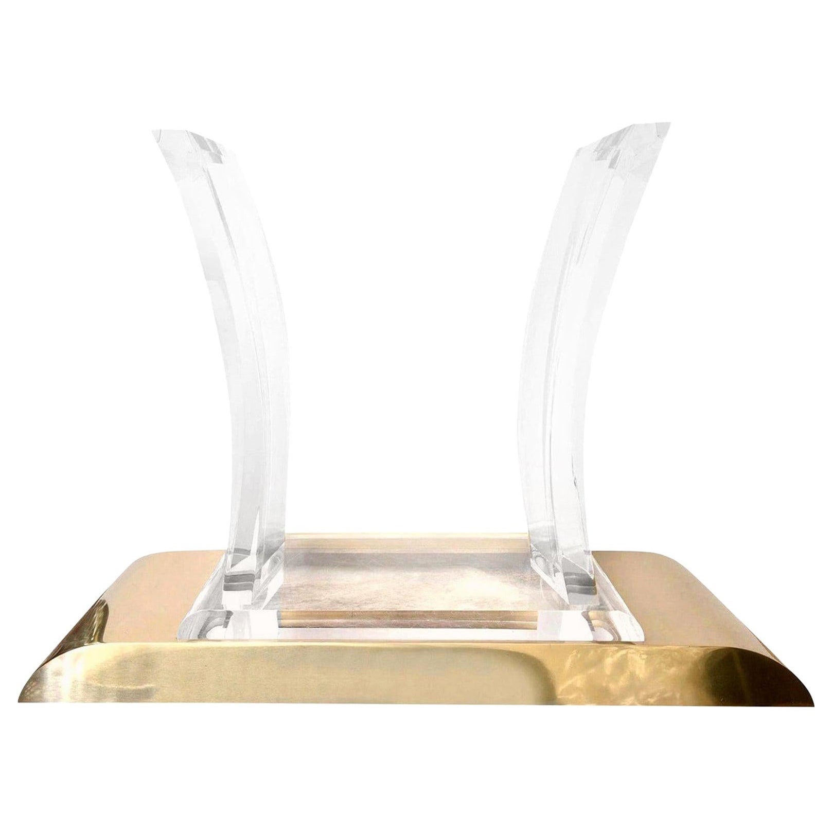 Lucite and Glass Nine-Pillar Glass Dining Room Table For Sale at 1stDibs