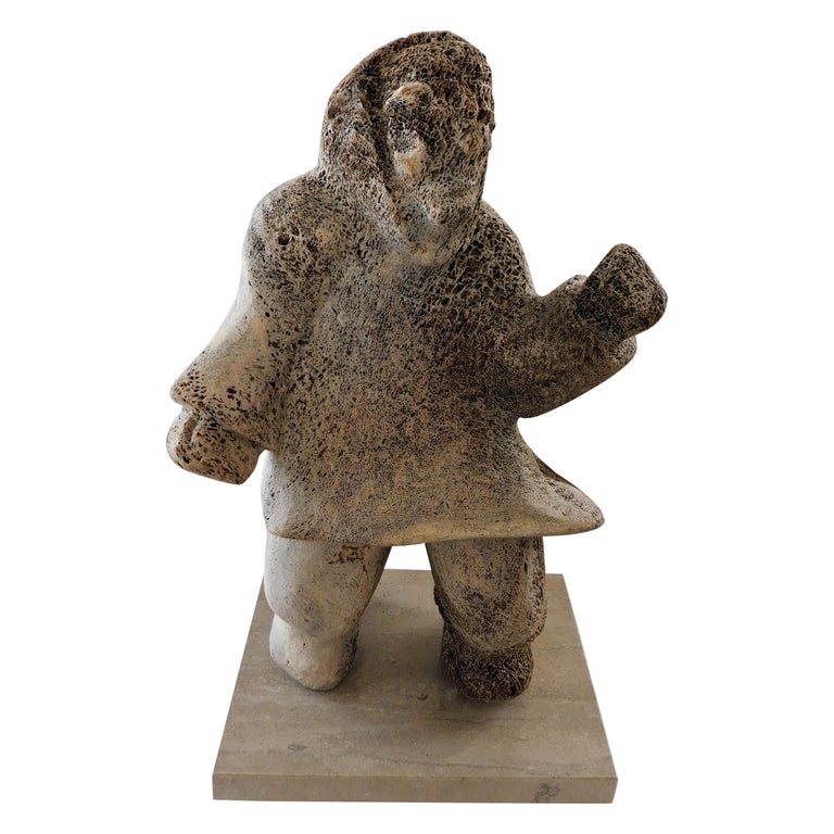 Inuit Eskimo Soapstone Bird Sculpture Figure Stone Carving Art Native ...
