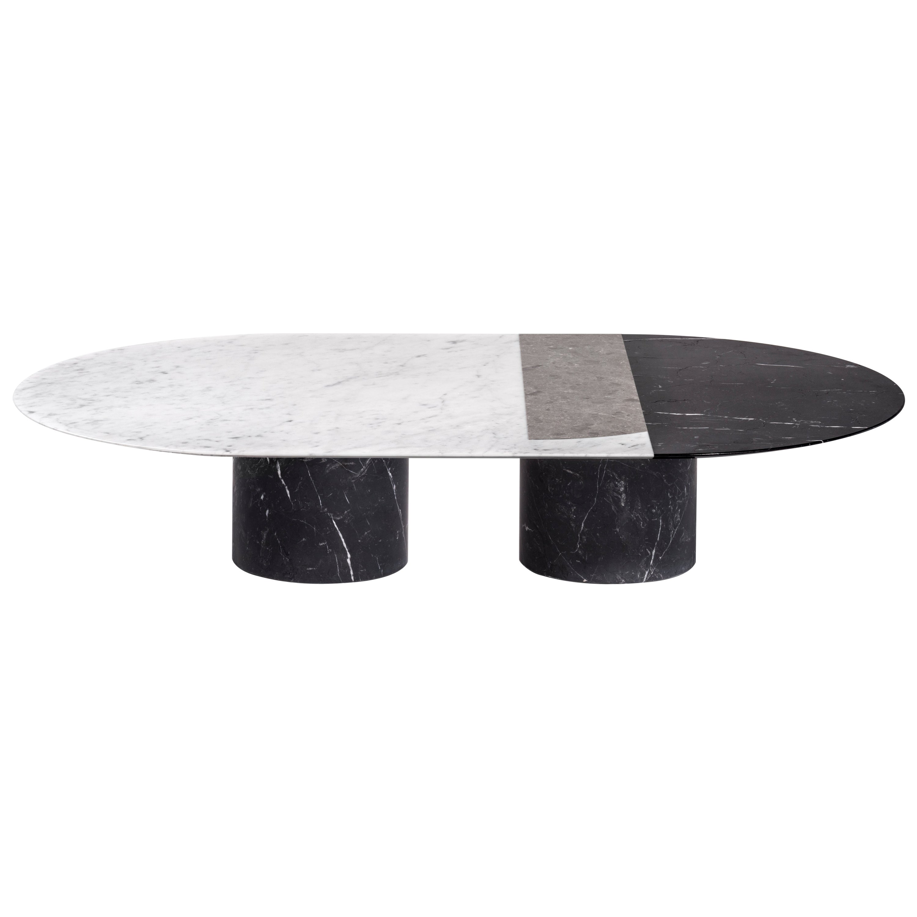 Viccarbe Trino Coffee Table, Black Finish with T Handle by Elisa Ossino ...