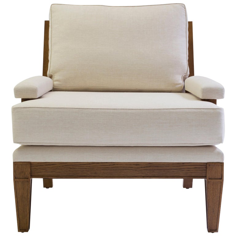 Club Chair with Loose Back Cushion and Hand Rolled Seat and Wood Turned ...