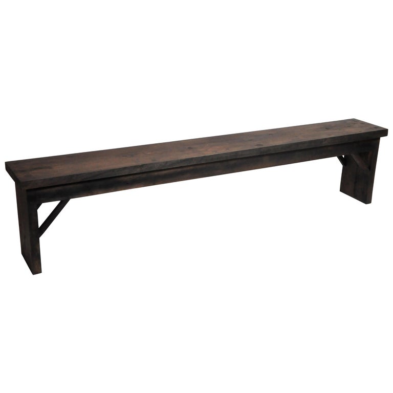 Modern Minimal Beam Bench Reclaimed Structural Oak Beams Welded Steel ...