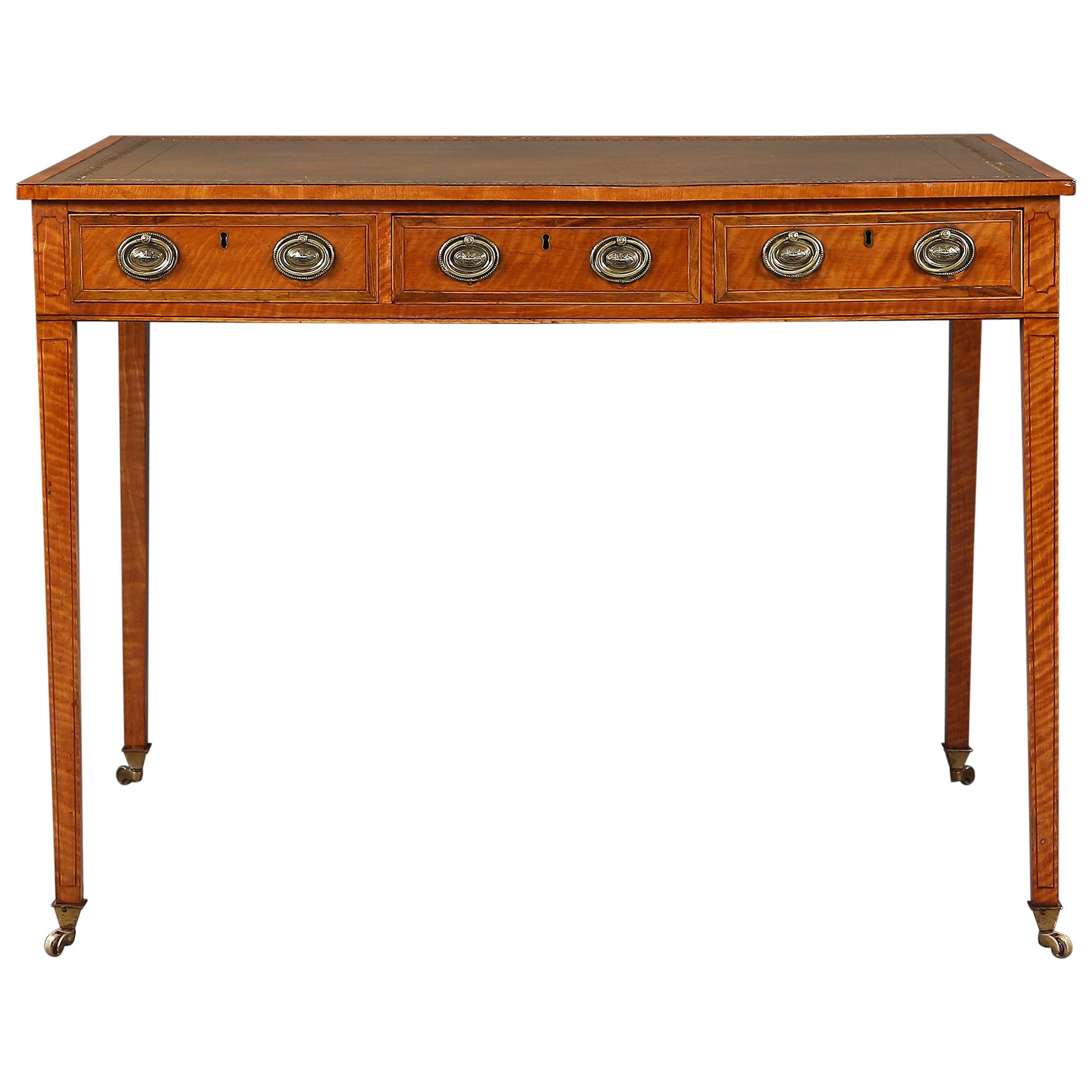Satinwood and Ebony Desk For Sale at 1stDibs