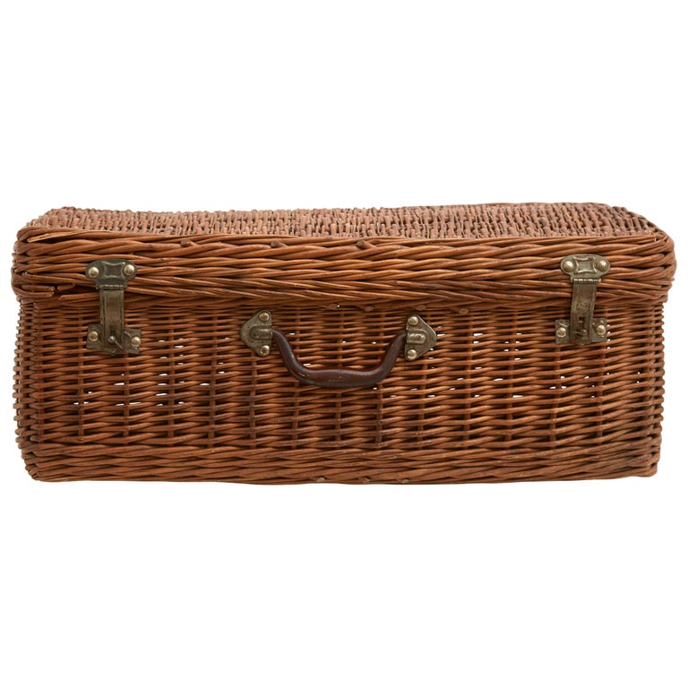 Two Person Wicker Cased Picnic Set by Drew and Co London at 1stdibs