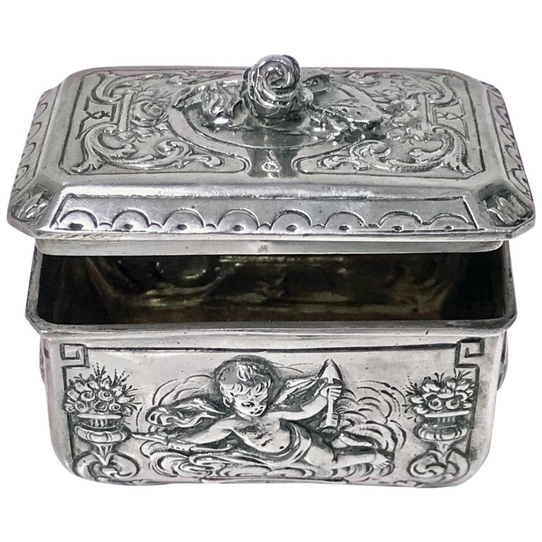 German Silver Jewelry Box, Antique circa 1900 at 1stdibs