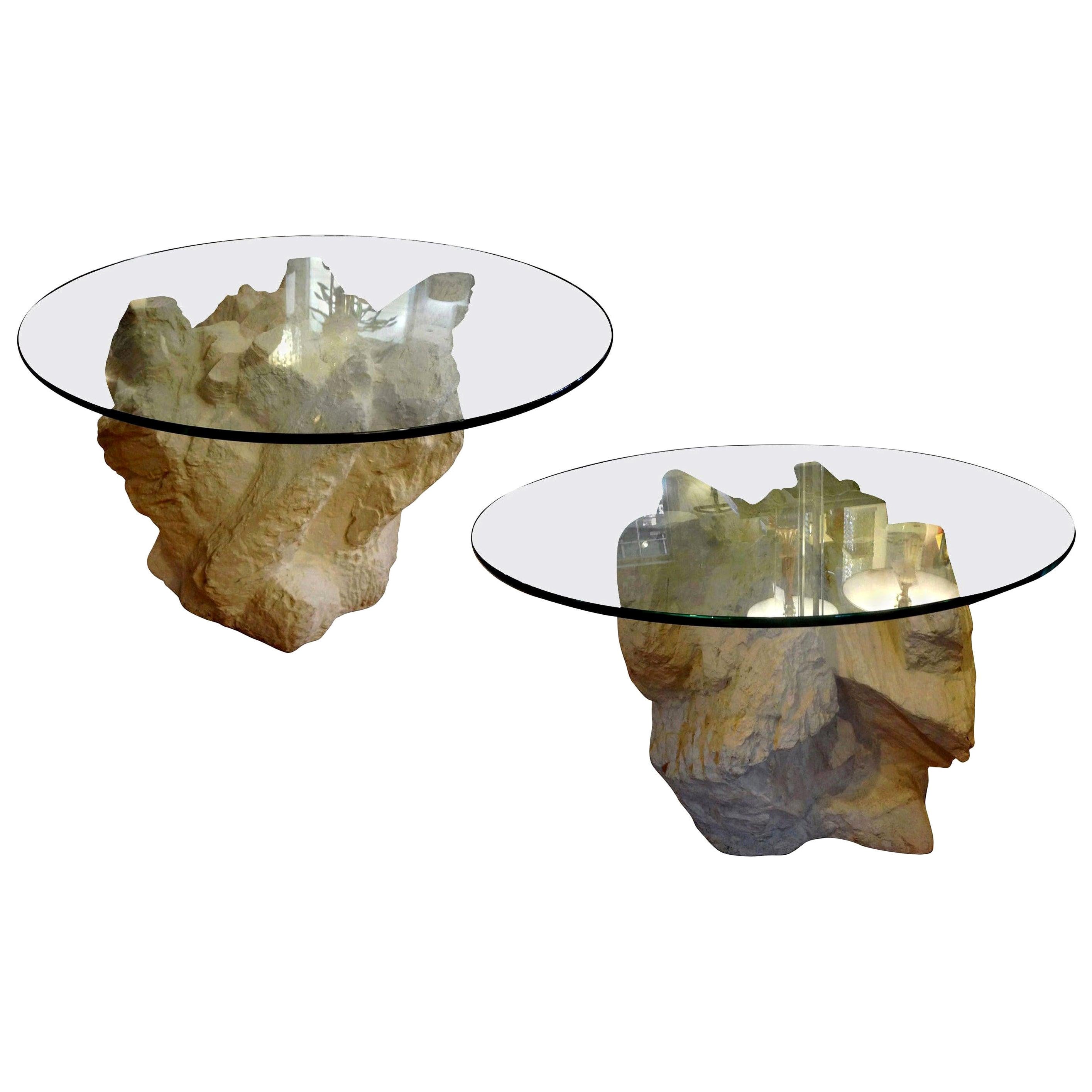 Organic Modern Gilt Faux Bois Tree Stump Table Base For Sale at 1stDibs