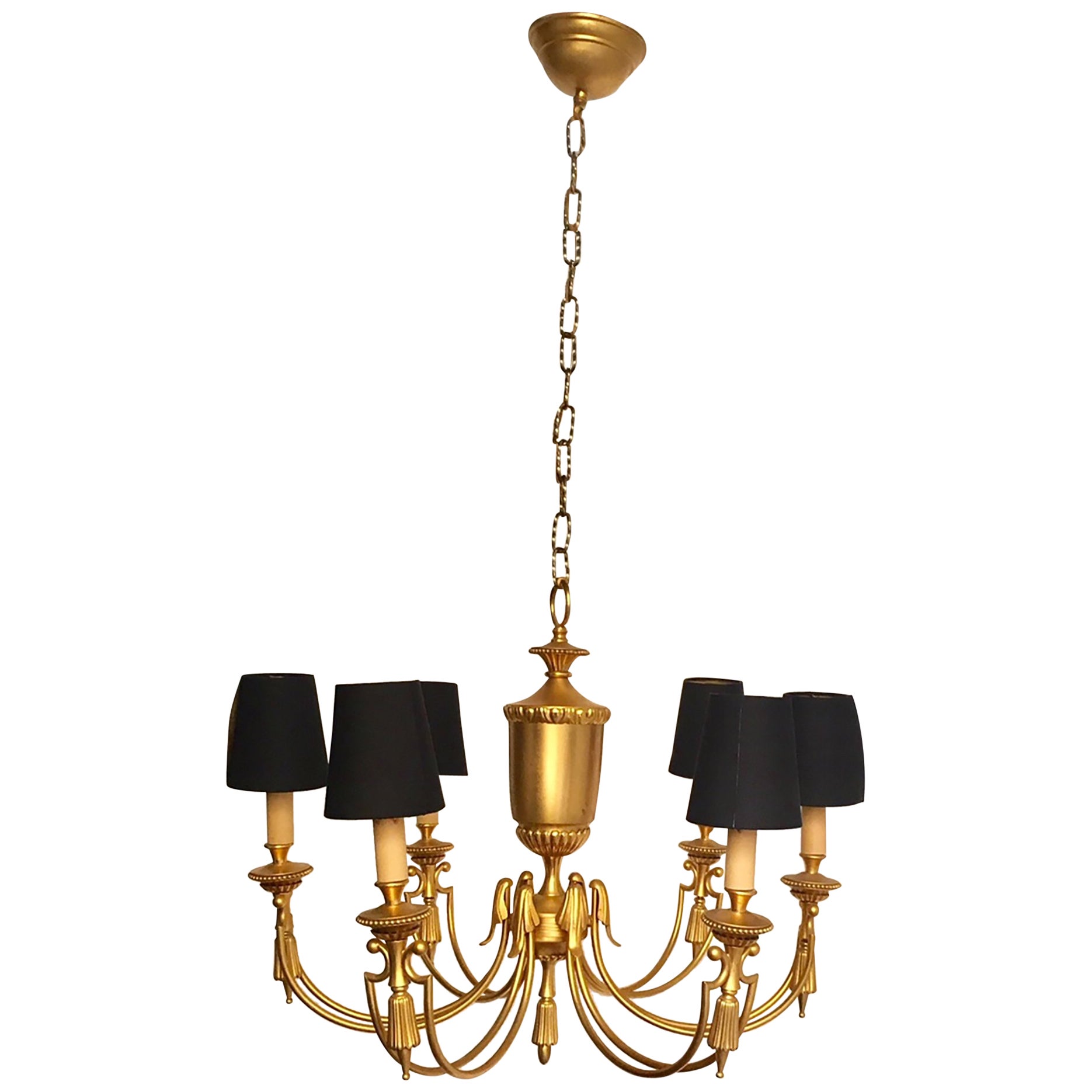 Mid-Century Yellow Metal Flower Chandelier at 1stDibs