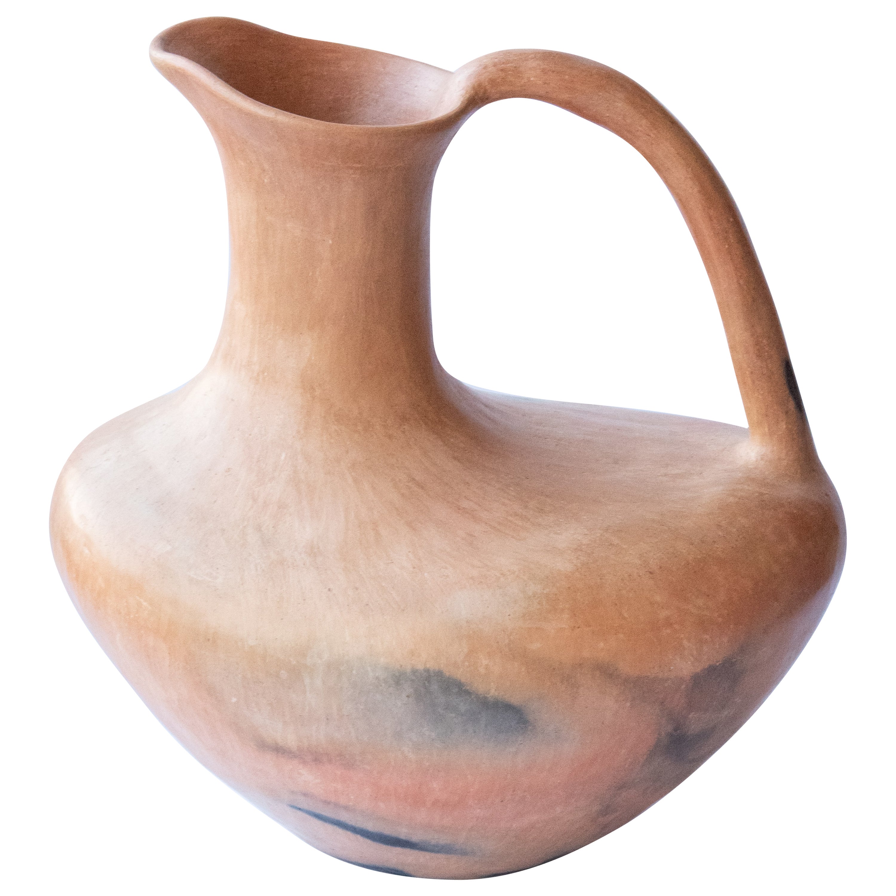 Modern Mexican Rustic Clay Vessel Bottle Pottery Made in Oaxaca Stripes ...