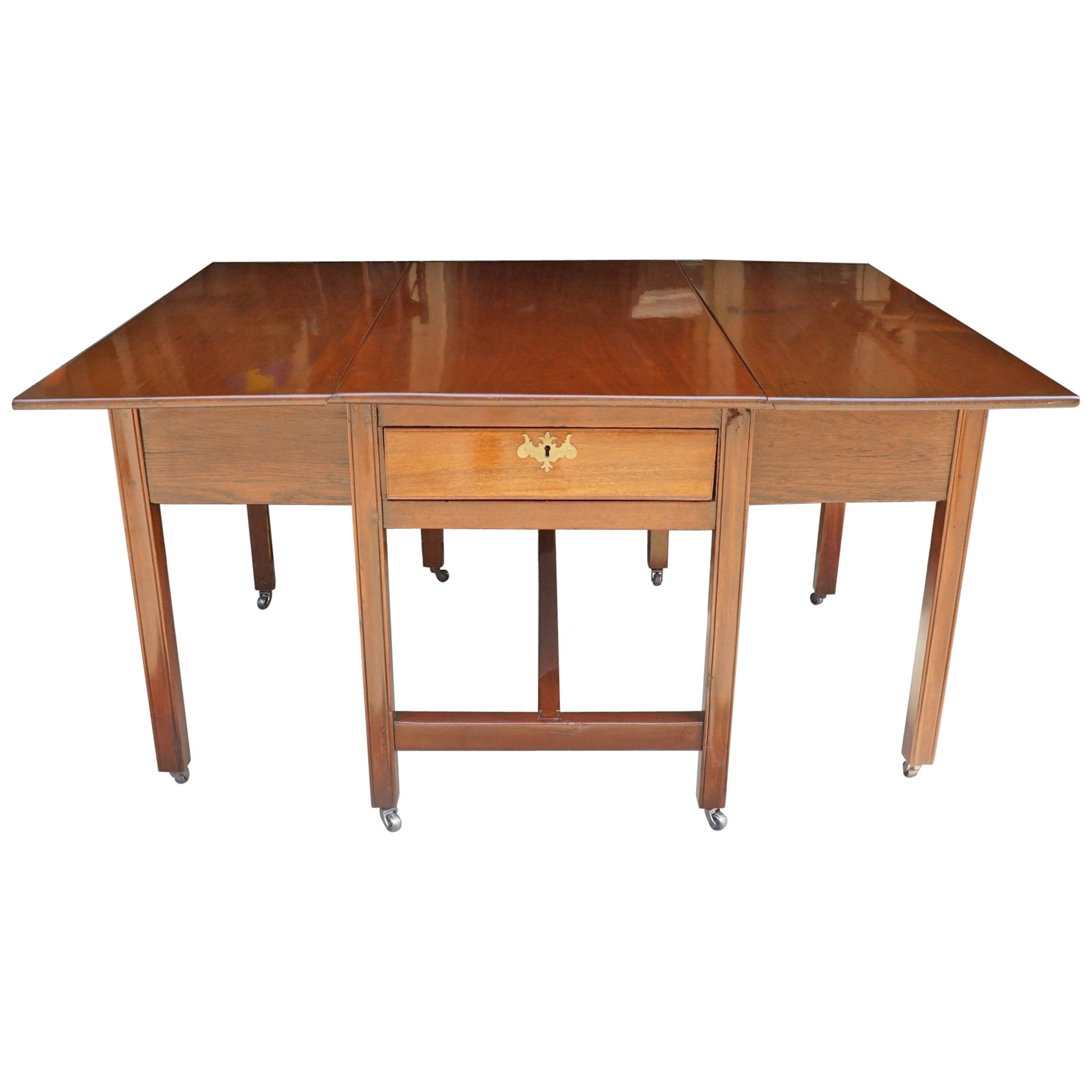 Large Stripped Oak Gate Leg Table at 1stDibs