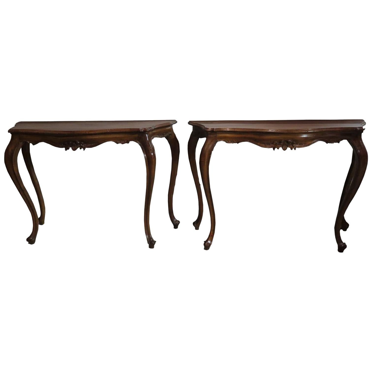 Beautiful 19th Century Antique French Walnut Console For Sale at 1stDibs