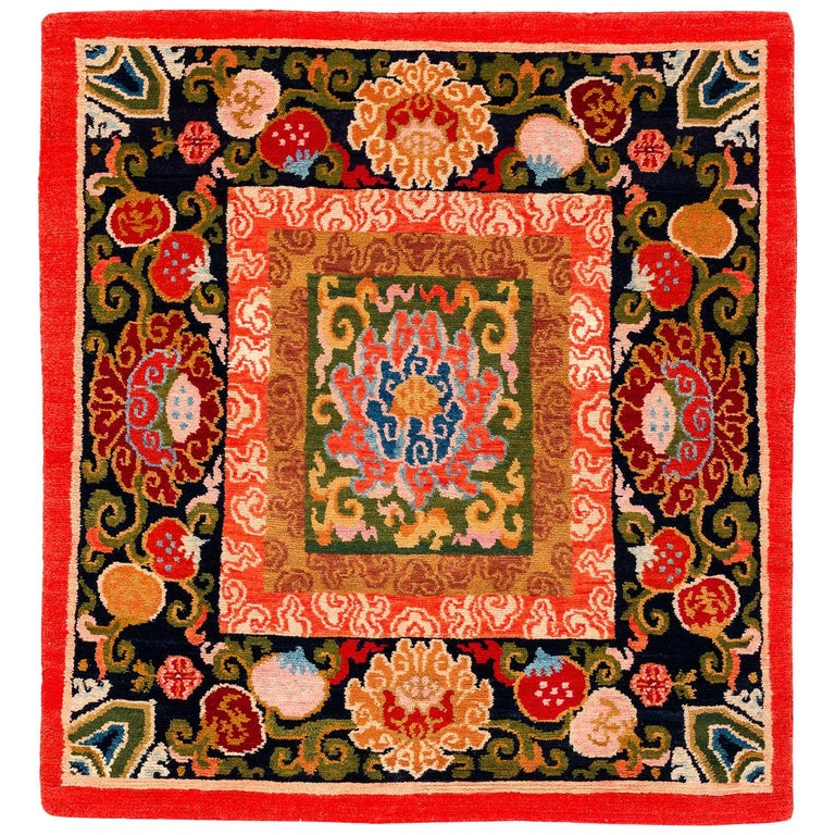 Square Tibetan Area Rug/Meditation Mat at 1stDibs