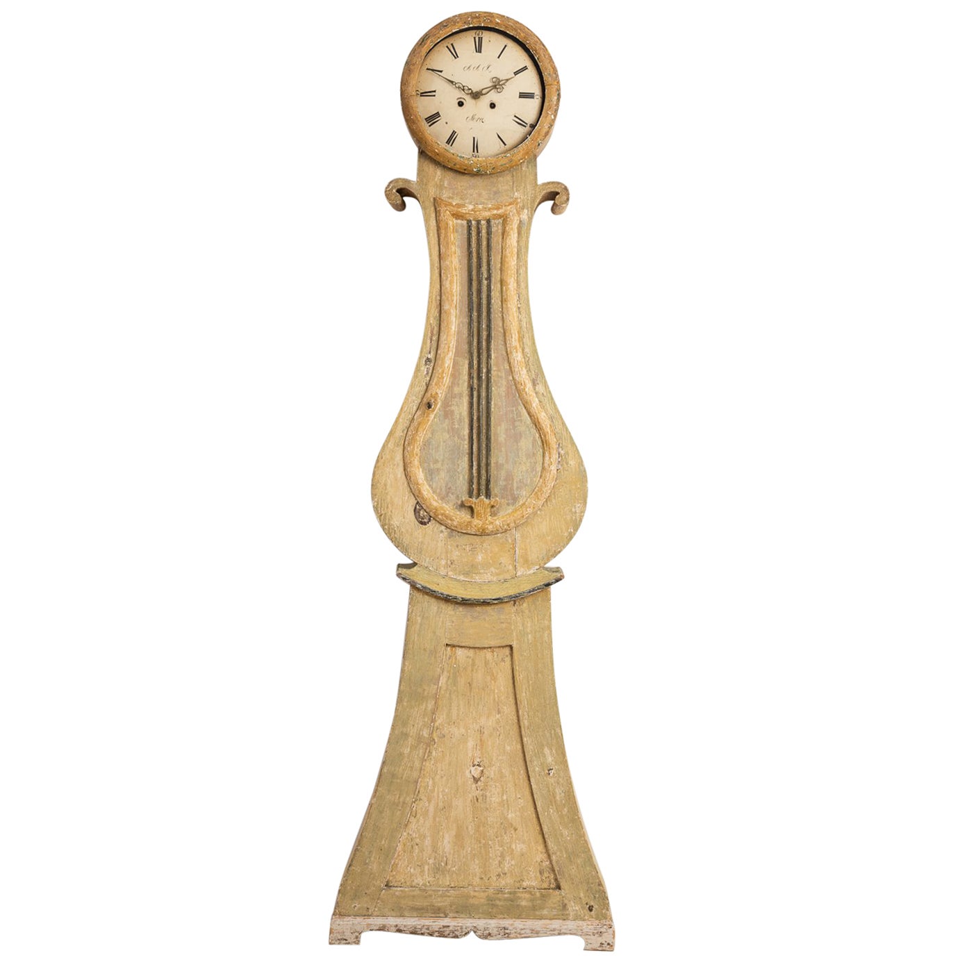 19th Century Swedish Mora Floor Clock with a Beautifully Pierce-Carved ...