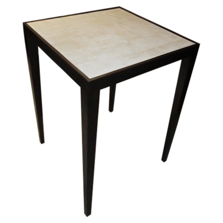 Custom Mahogany Table with Shagreen Top For Sale at 1stdibs