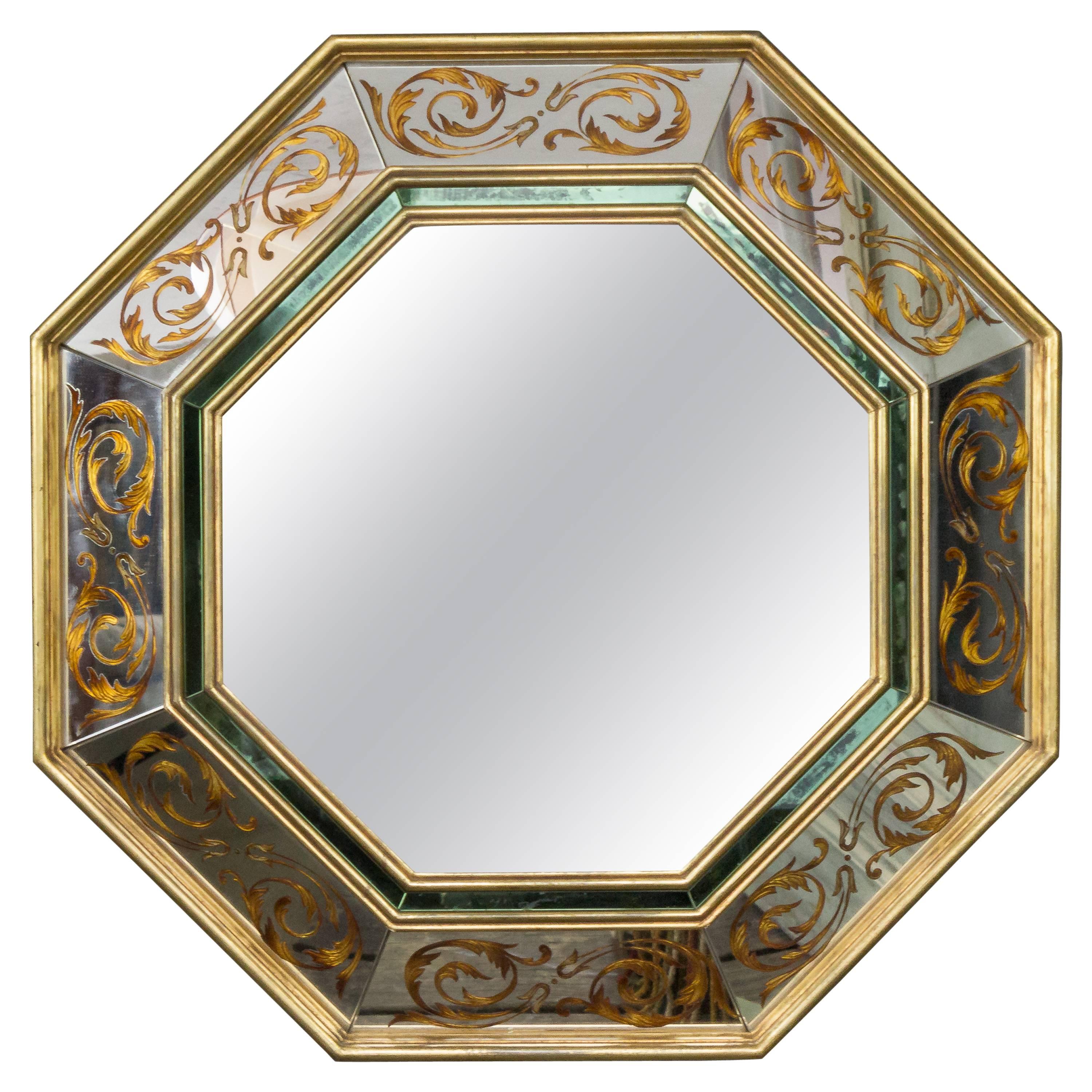 Venetian Mirror, Octagonal Shape, circa 1940s at 1stDibs