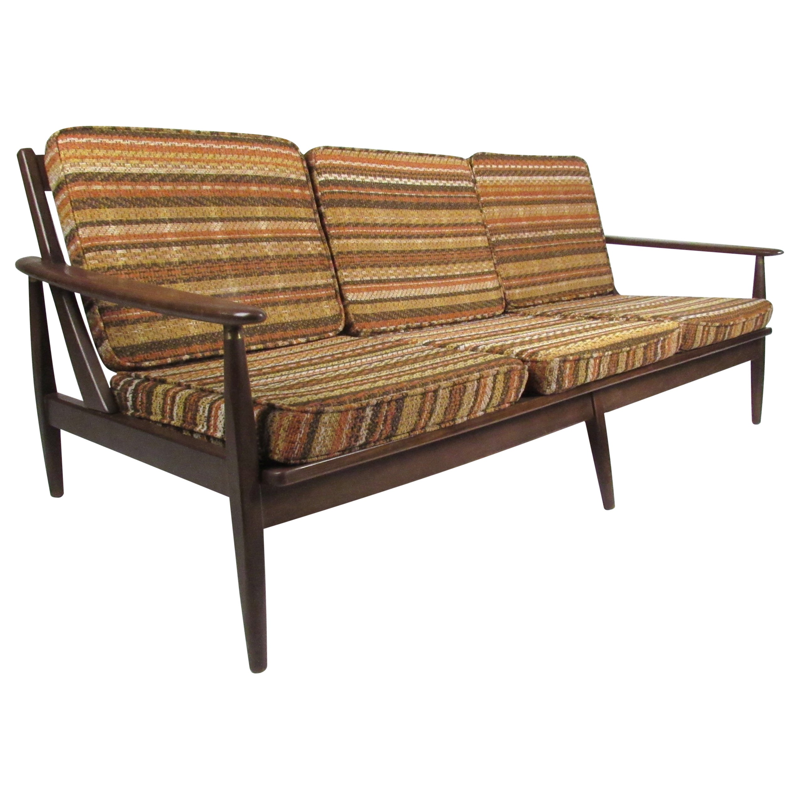 Mid-Century Modern Wool Tweed Three-Seat Sofa by Bassett For Sale at ...
