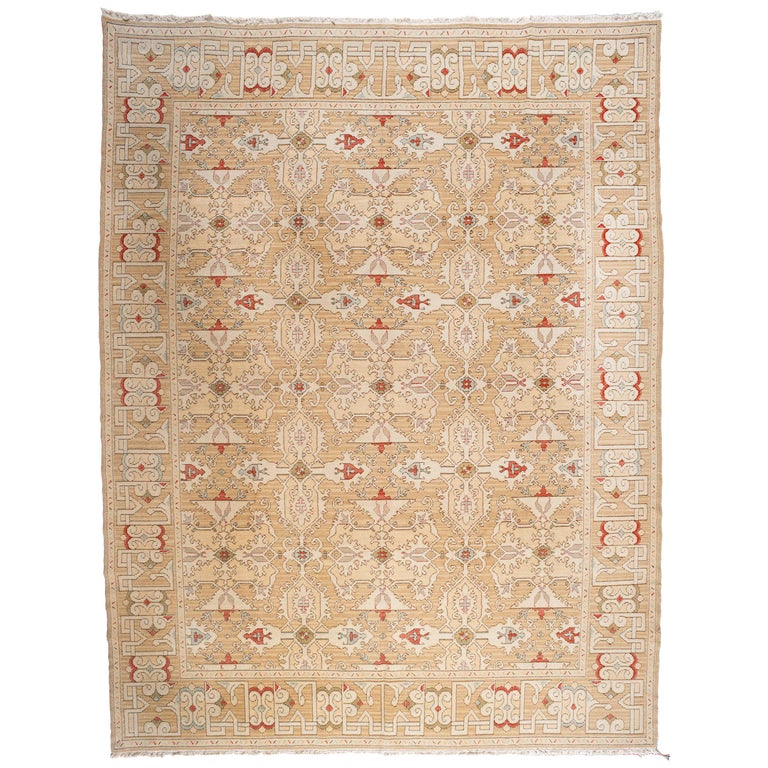 Gold, Red and Green Pattern Rug For Sale at 1stDibs