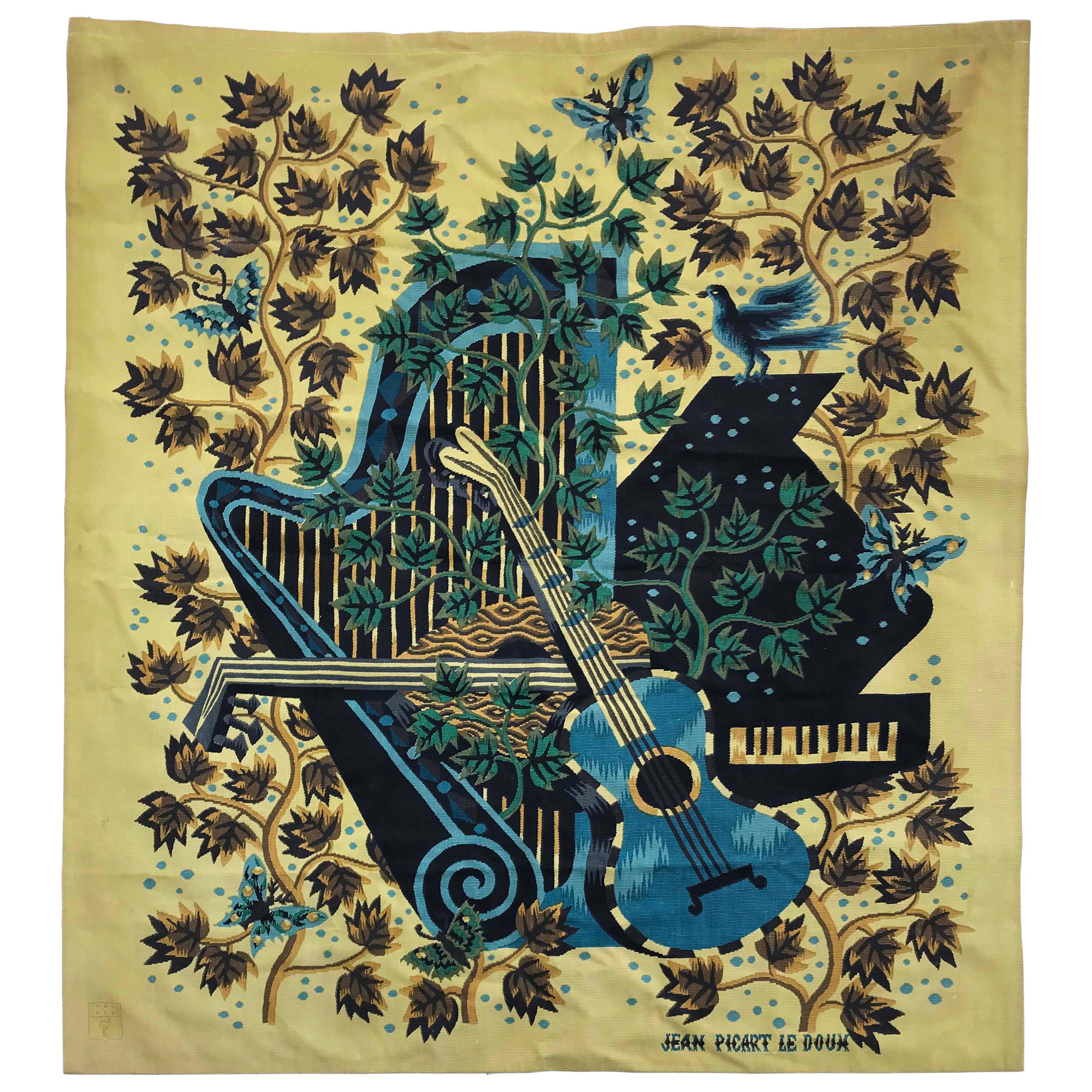 Jean Picart Le Doux Mid-Century Aubusson Tapestry For Sale at 1stDibs
