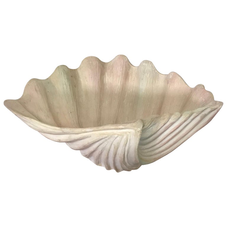 Hand Carved Organic Modern Wood Shell Bowl at 1stDibs