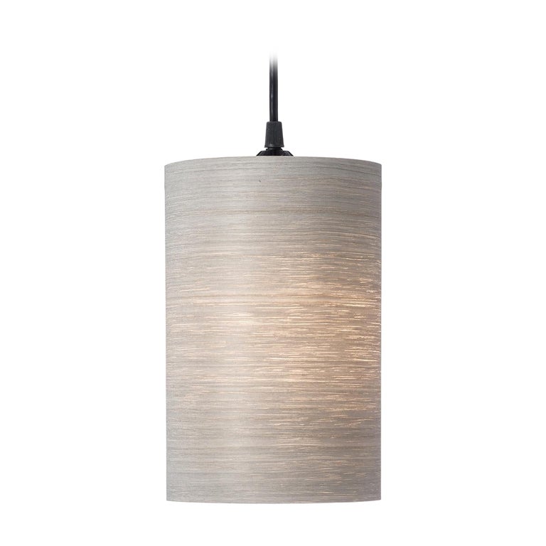 Mid-Century Modern Gray Tay Wood Veneer Pendant 6" For Sale at 1stDibs