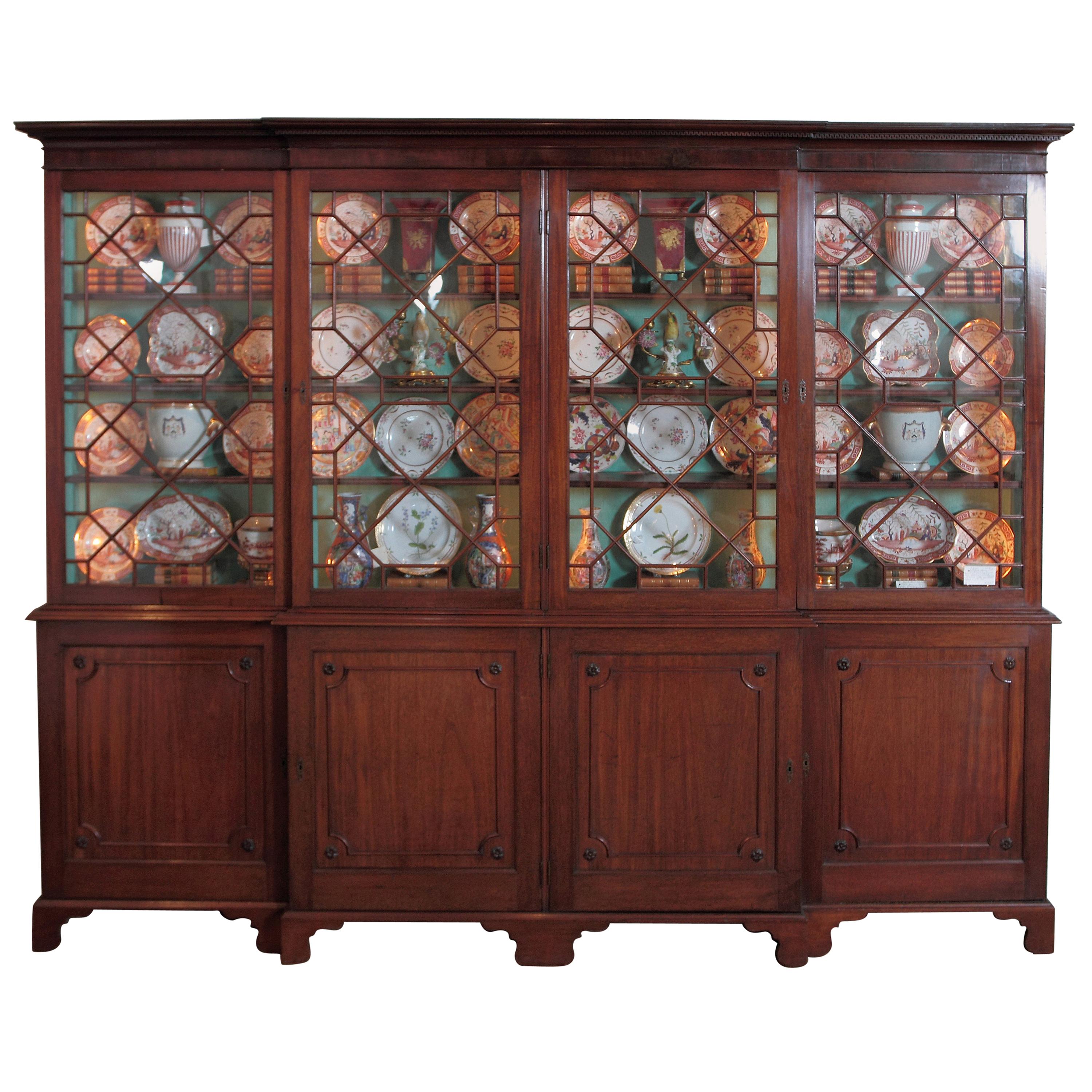 Late 18th Century George III Mahogany Breakfront For Sale at 1stDibs