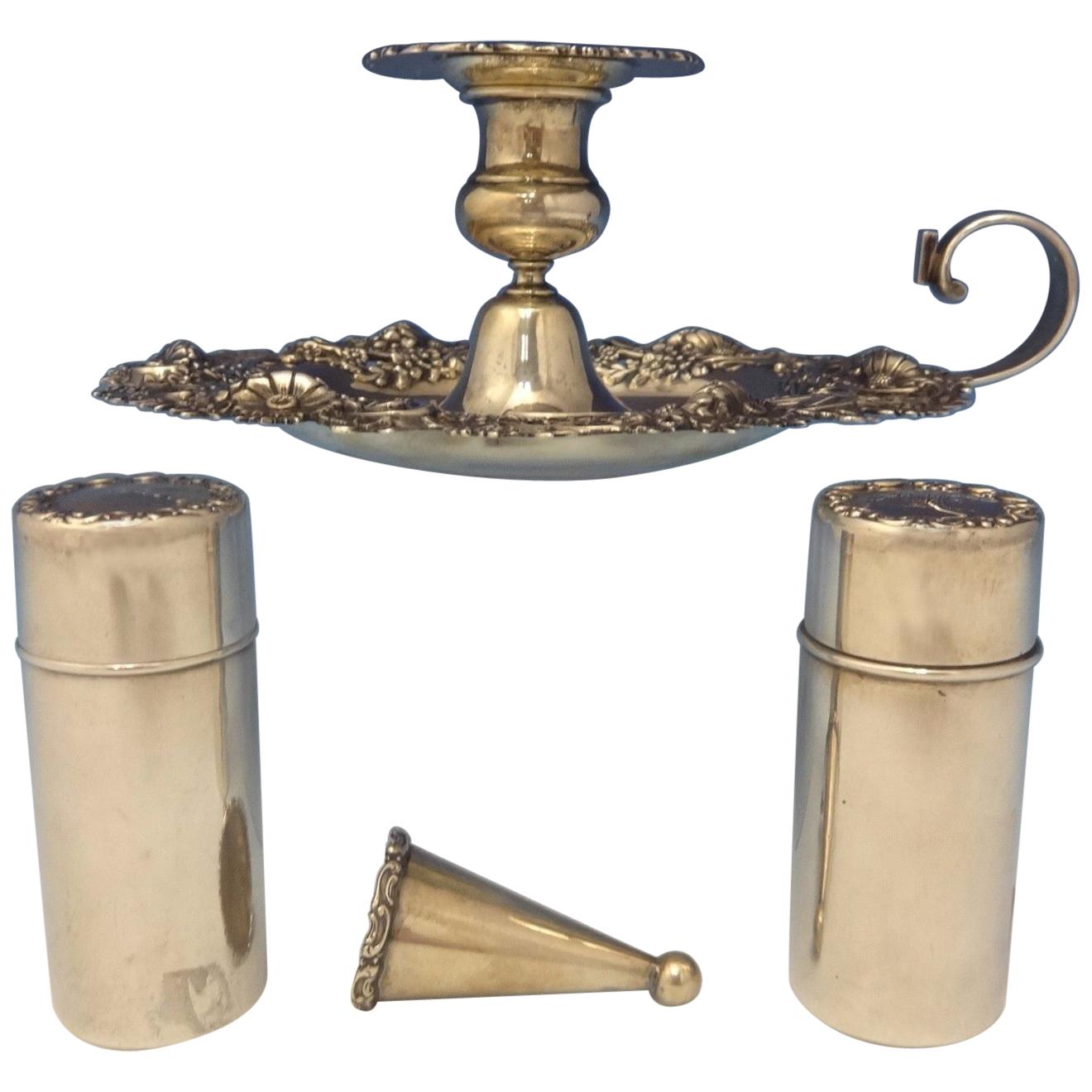 Thomas Bowen English Sterling Silver Coffee Set 4-Piece with Floral ...