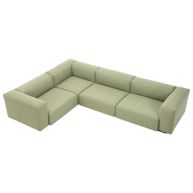 Vitra Soft Modular Sofa with Corner in Sage and Pebble Dumet by Jasper ...