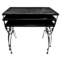 Isabelle Azema Belles de Nuit Table in Enameled Sandstone and Forged ...