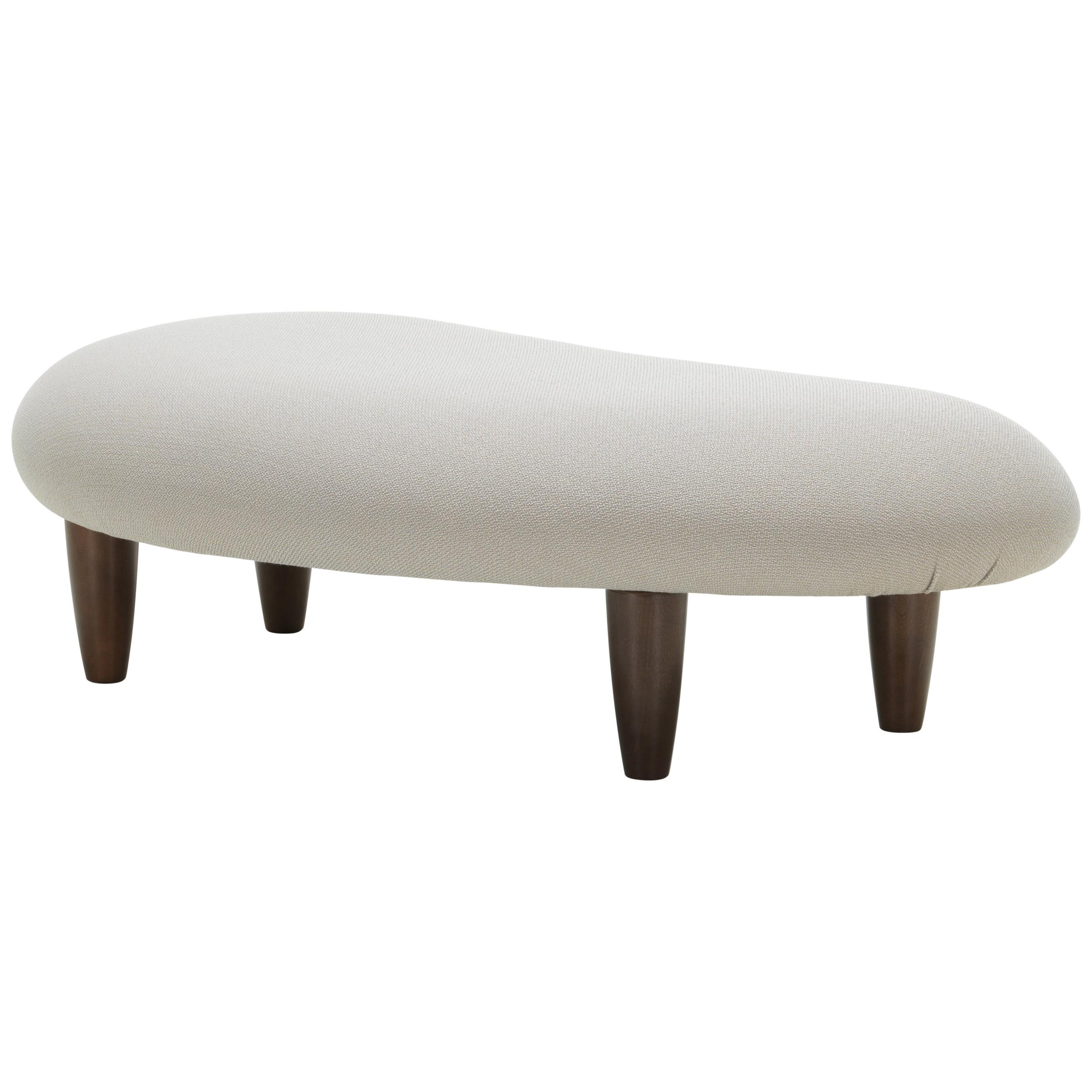 Vitra Freeform Ottoman in Rock Credo and Maple Legs by Isamu Noguchi ...