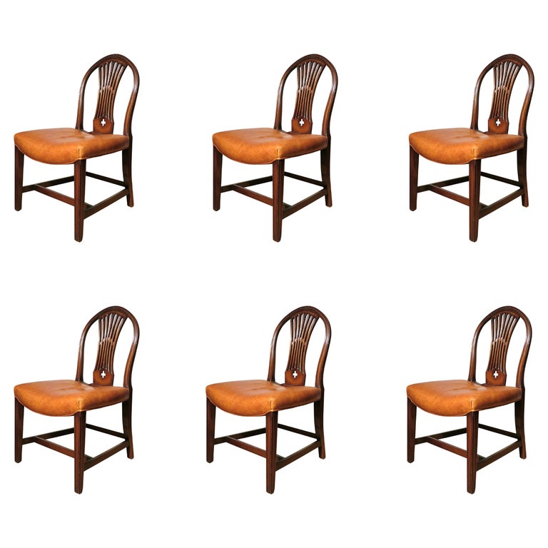 Six Georgian Style Dining Chairs in the Hepplewhite Manner, England ...