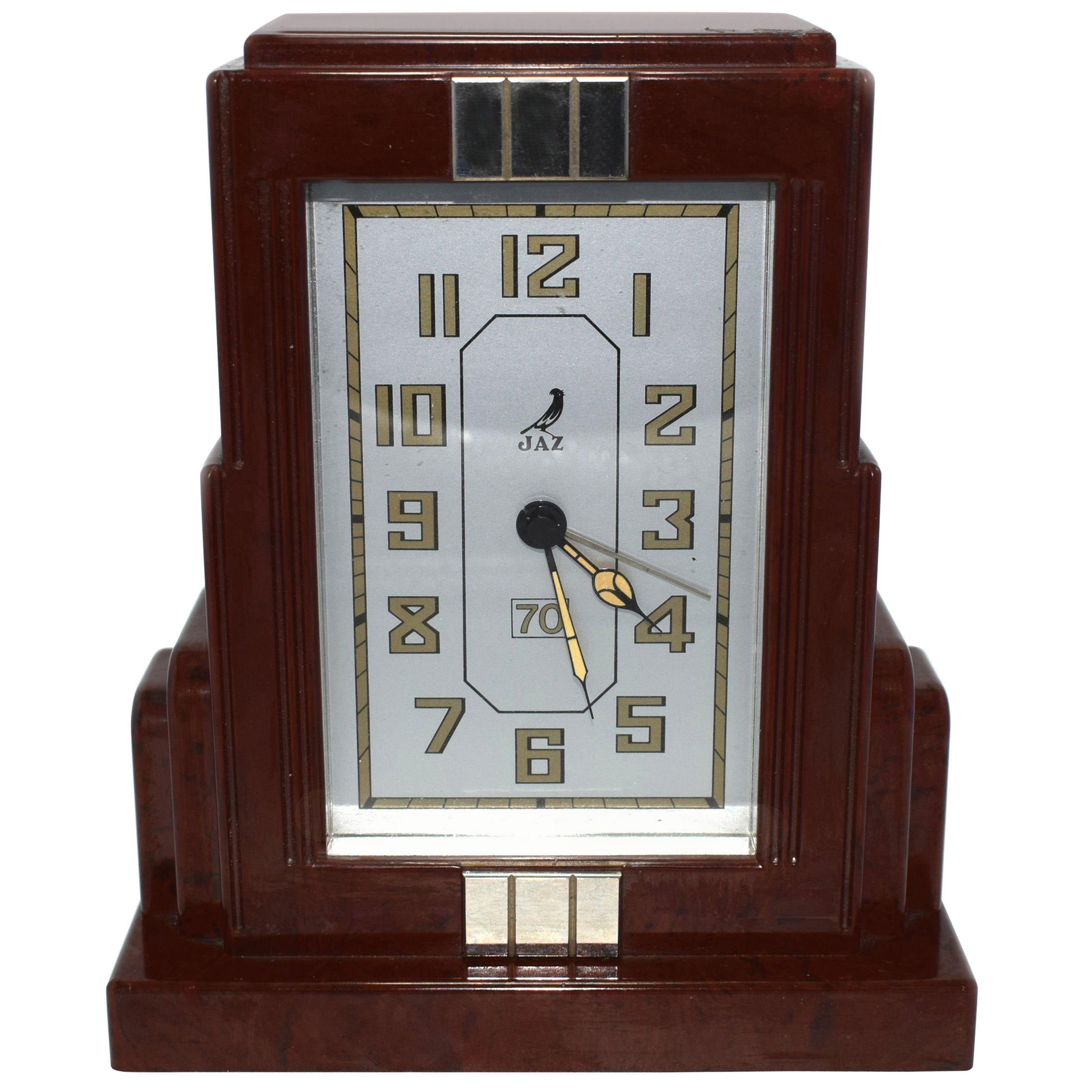 Original 1930s French Art Deco Bakelite Jaz Clock For Sale at 1stDibs